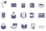 Reading Icons vector free download