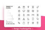 sweet outline vector free download