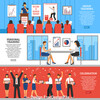 Business training banners template illustration vector free download