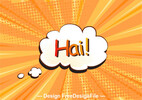 Hai Comic cartoon background vector free download