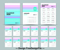 Cover design 2020 new year calendar vector free download