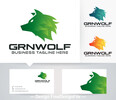 Green wolf logo vector free download