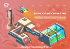 Mars base concept illustration vector free download