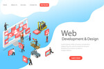 Web development concept illustration vector free download