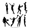 Netball silhouettes set vector free download
