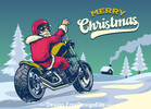 Santa riding motorcycle vector free download