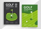 Golf tournament poster with illustrative vector free download