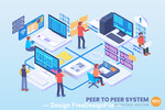 Peer to peer system vector concept free download