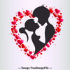 Valentines day silhouette vector free download