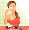 Makeup girl cartoon vector free download