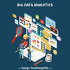 Big data analytics illustration vector free download