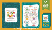 Cartoon cover kids menu vector free download