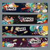 Space banner vector free download