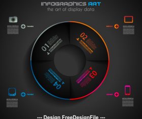 Modern circular infographics vector design set 05 free download