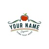 Organic Apple Farm Logo Template Vector free download