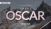 Oscar editable font effect text illustration vector free download