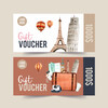 Travel coupon vector around the world free download