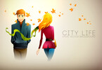 Lovers breaking up cartoon illustration vector free download