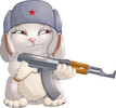 Rabbit soldier cartoon vector free download