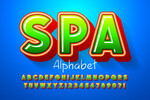 Spa alphabet illustrator text style effect vector free download