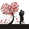 Valentine couple silhouette vector free download