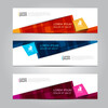 Trapezoidal color banner vector free download