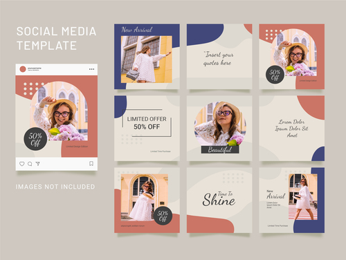 Instagram Puzzle Feed Template Fashion Women Vector Free Download