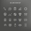 20 Line icons vector free download