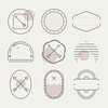 Badges vectors collection on a beige background free download