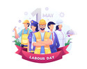 Workers with different occupations celebrate Labor Day on May vector ...