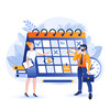 Schedule cartoon illustration vector free download