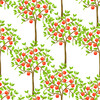 Seamless fruit tree background illustration vector free download