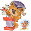 Little bear graduation cartoon illustration vector free download