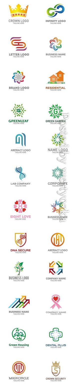 28 modern color logo designs vector free download