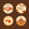 Delicious pastries label set vector free download