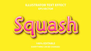 Squash text style effect vector free download