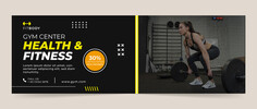 Gym twitter header vector free download