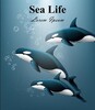 Sea life cartoon illustration vector free download