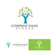Design abstract logo people tree vector free download