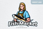 Fish market logo vector free download
