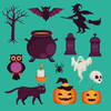 Happy halloween icons vector illustration free download