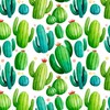 Cartoon cactus seamless background pattern vector free download