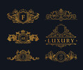 Gold logos and luxury emblems vector free download
