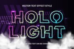 Holo light editable text effect font vector free download