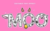 Moo text effect vector free download