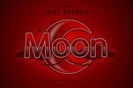 Red moon text effect vector free download