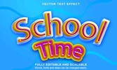 School time emboss editable text effect vector free download