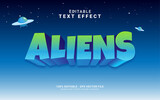 Aliens text style effect vector free download