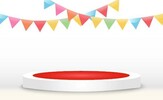 Decorated podium background vector free download