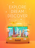 Explore dream discover travel vector free download
